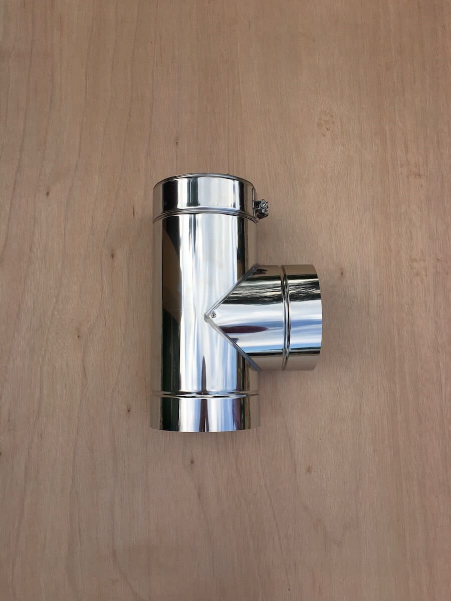 100mm Twin Wall Insulated Flue Pipe 90 T Salamander Stoves 100mm Twin Wall Insulated Flue Pipe 90 T Salamander Stoves
