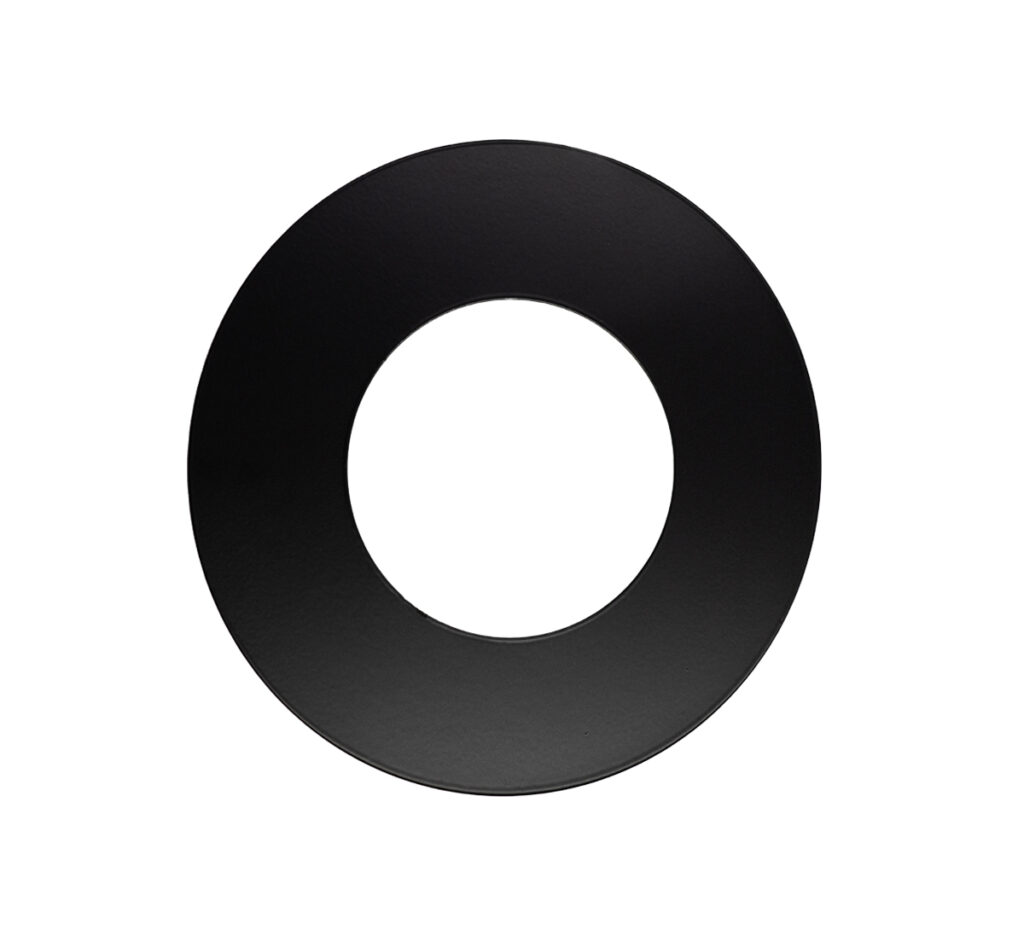 100mm Flat Round Trim Plate Black | Salamander Stoves